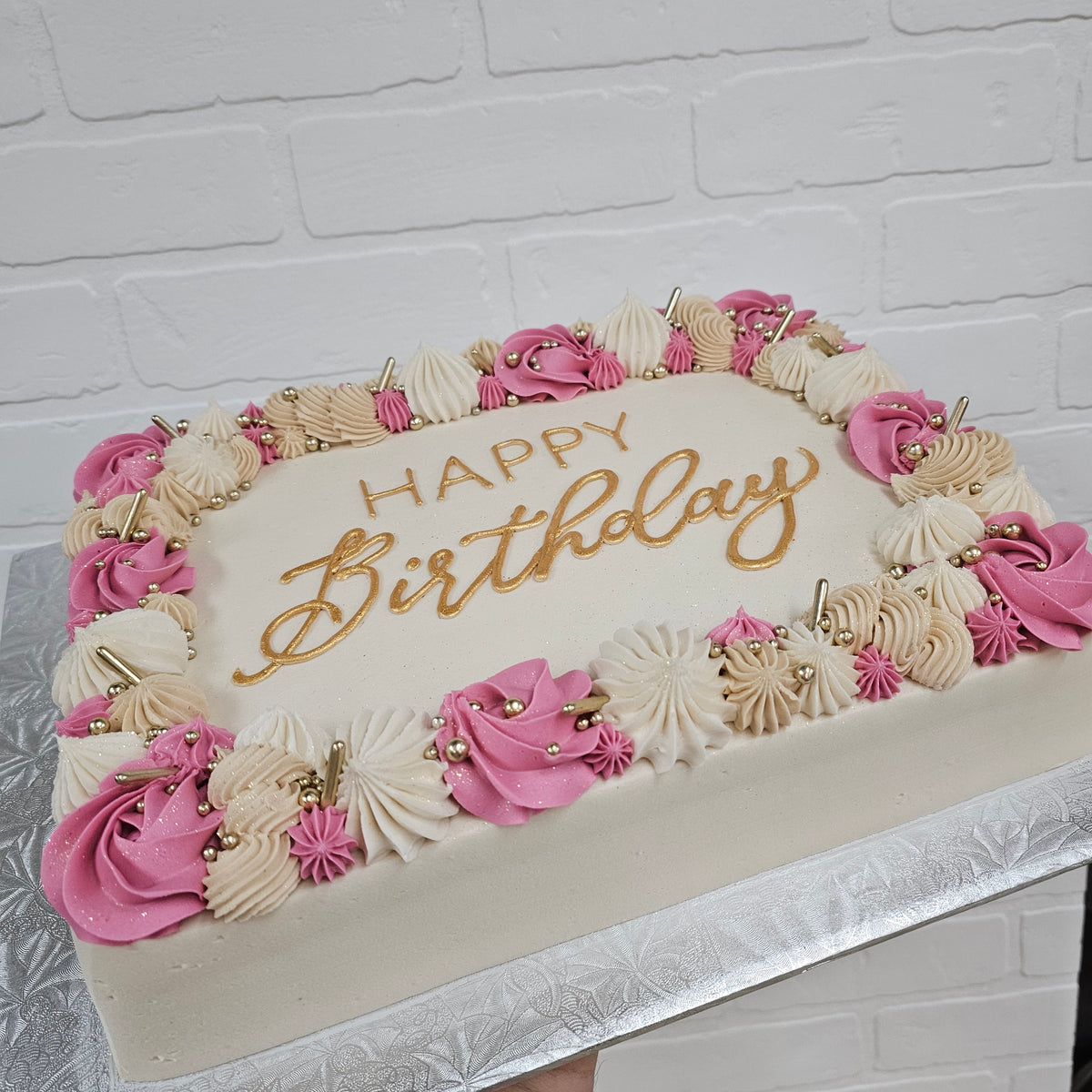 Pink & Cream Party Slab – Artistic Cake Design Inc